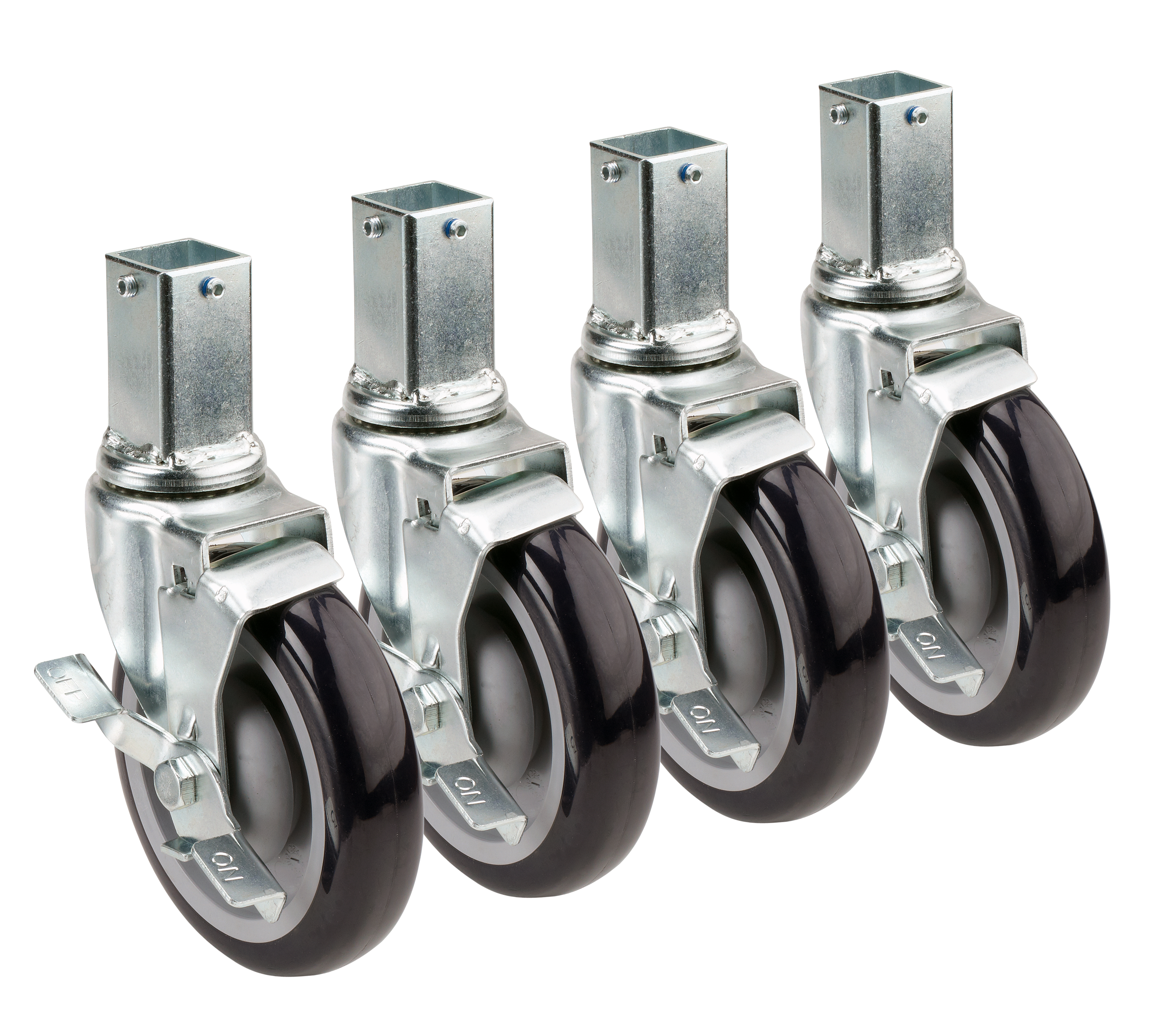 1" Square Post Shelving Caster, 5" Wheel, Set of 4 | (An unexpected ...