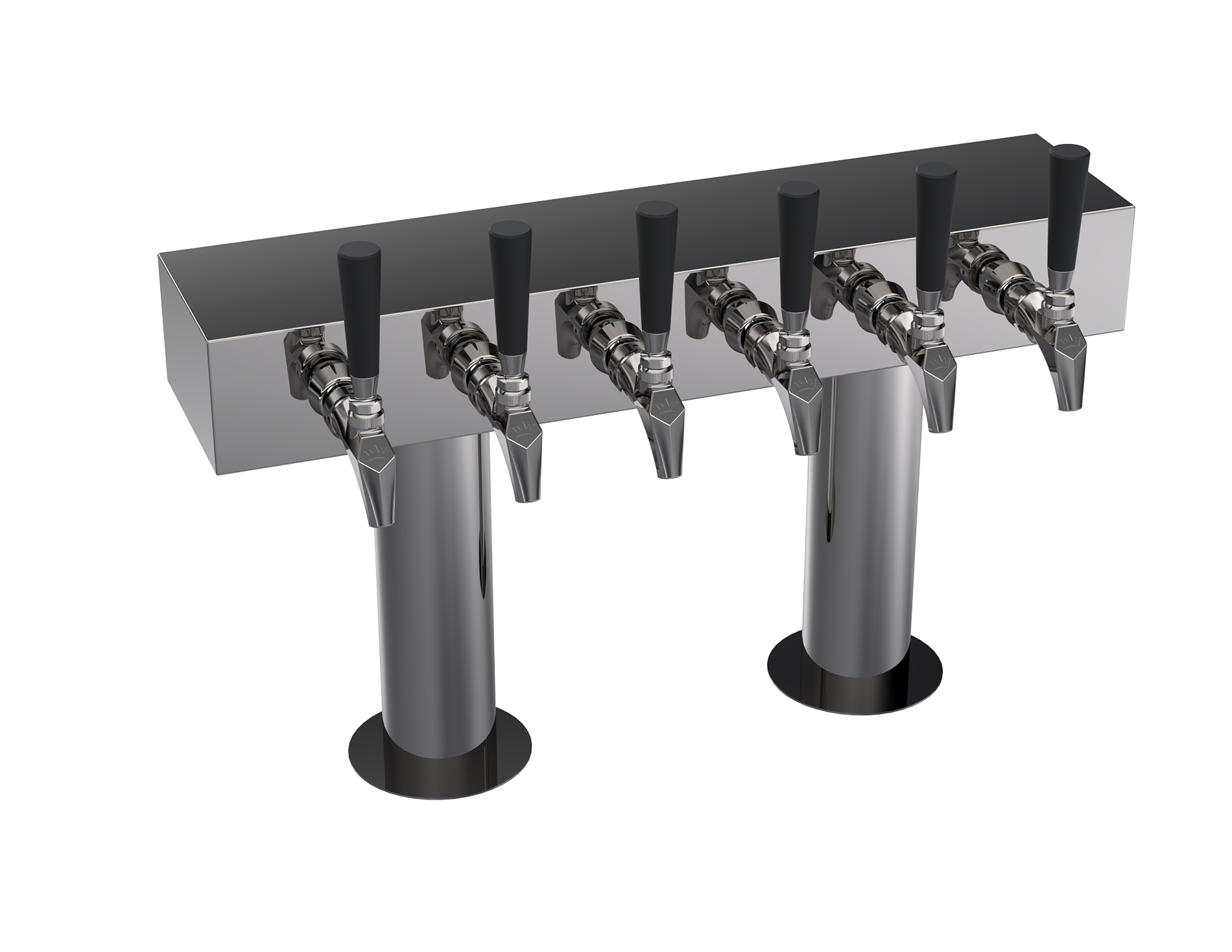 MasterTap Double T-Head Tower, 6 Faucets, Polished Chrome | Krowne