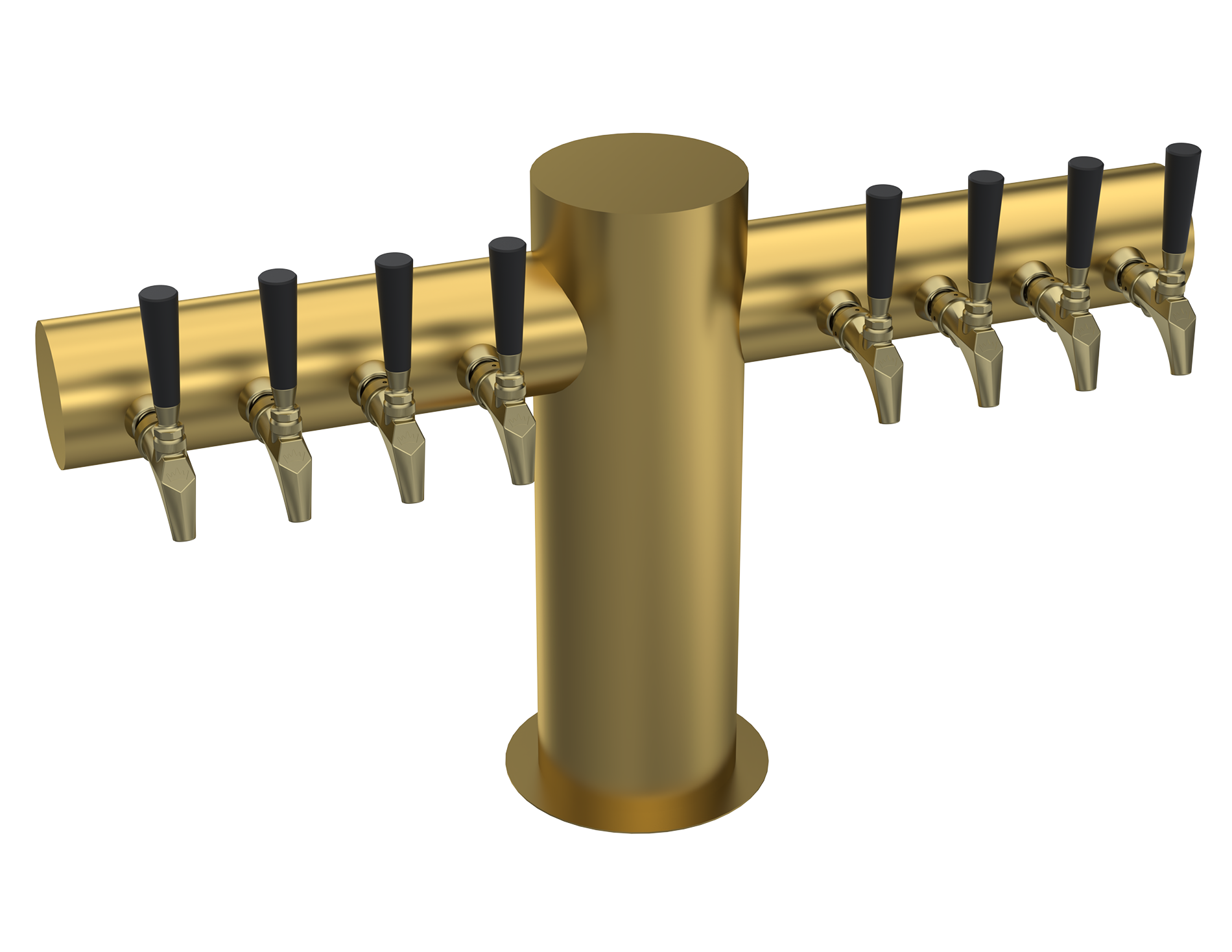 MasterTap Max T-Tower, 8 Faucets, Polished Brass | Krowne
