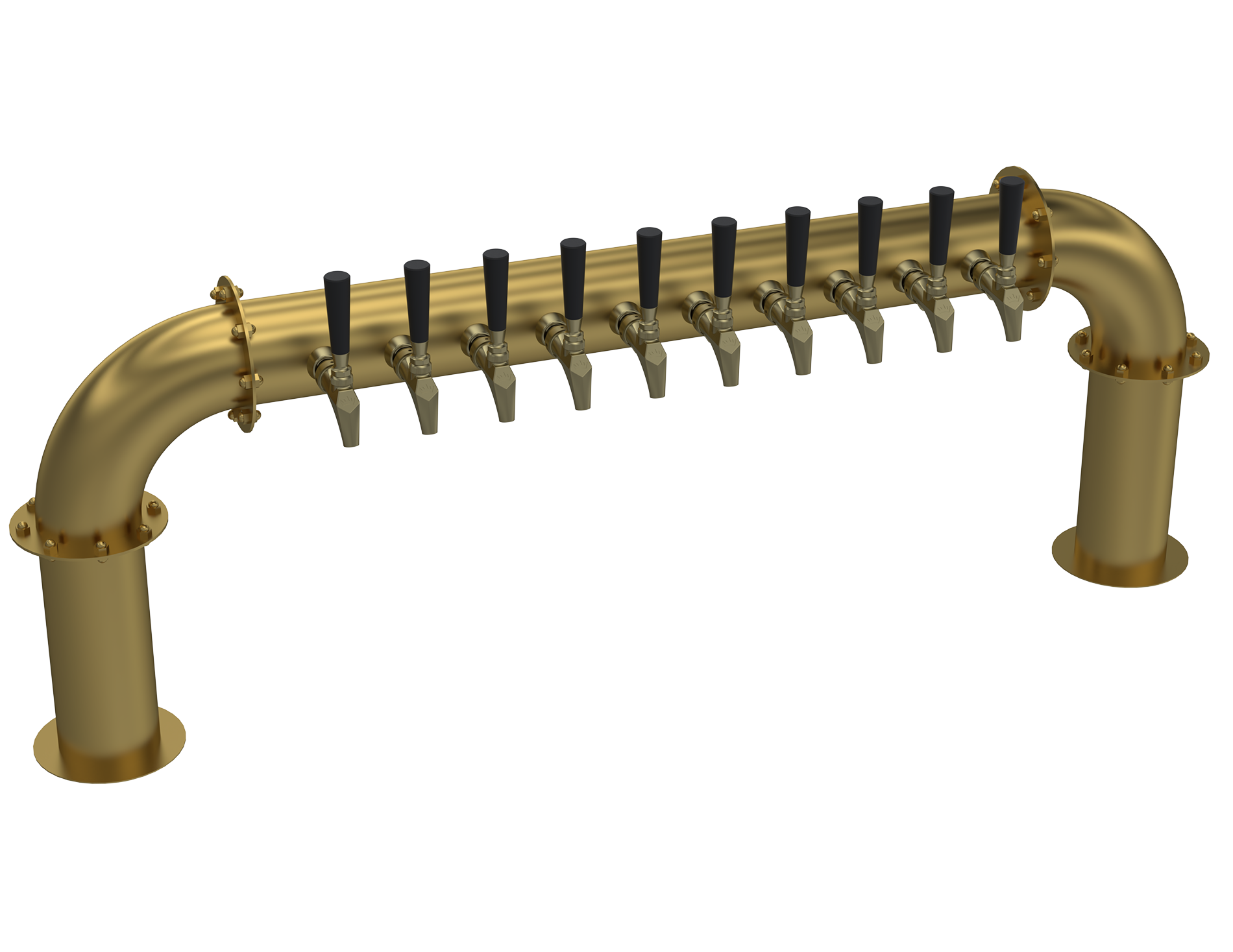 MasterTap Pass Thru Pipe Tower, 10 Faucets, Polished Brass | Krowne