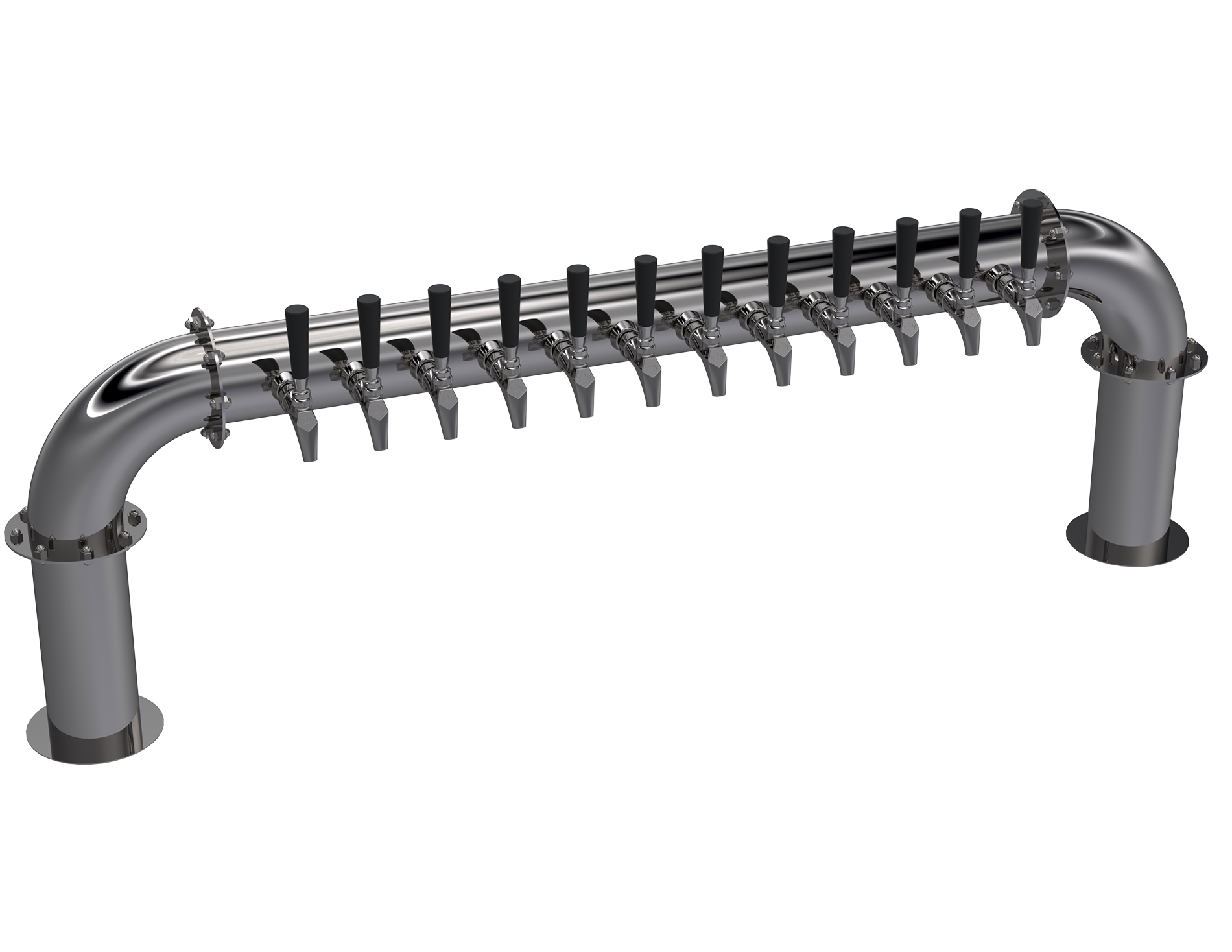 MasterTap Pass Thru Pipe Tower, 12 Faucets, Polished Chrome | Krowne