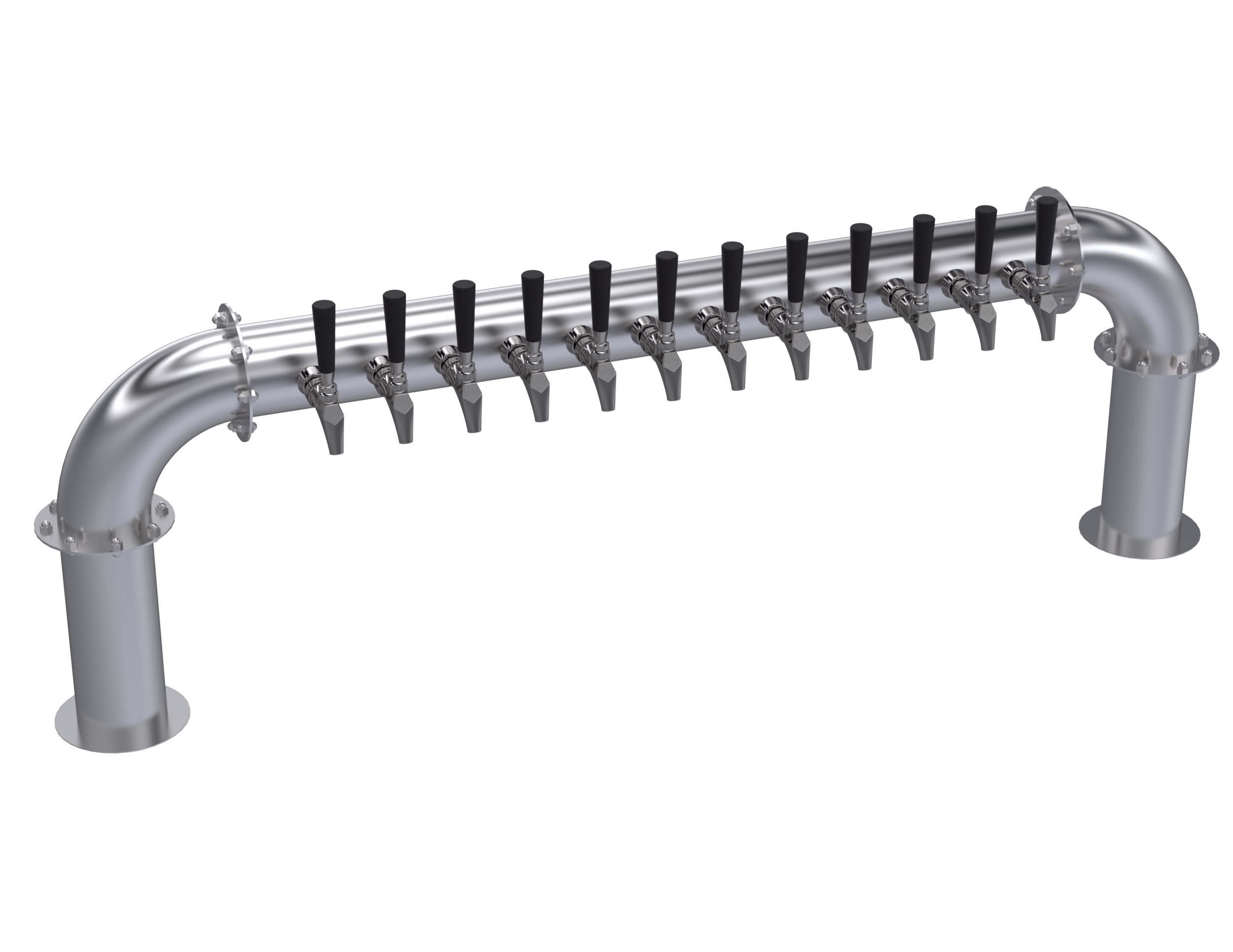 MasterTap Pass Thru Pipe Tower, 12 Faucets, Brushed Stainless | Krowne