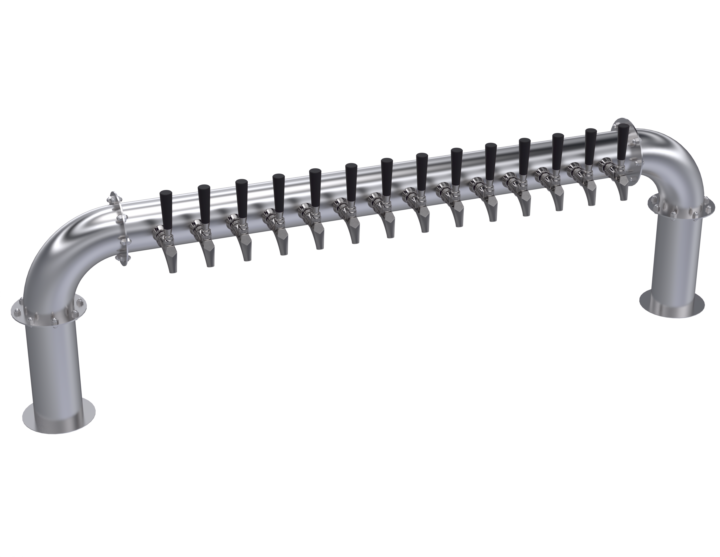 MasterTap Pass Thru Pipe Tower, 14 Faucets, Brushed Stainless | Krowne