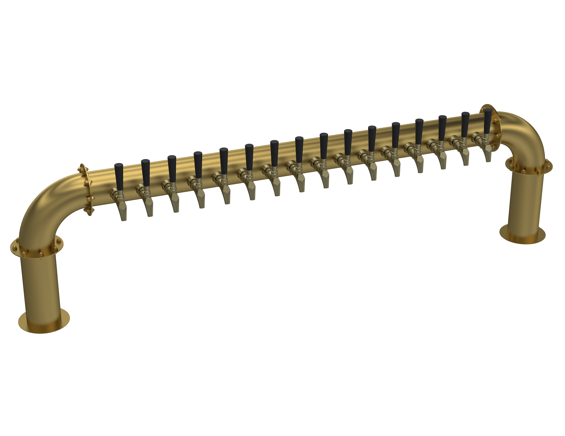 MasterTap Pass Thru Pipe Tower, 16 Faucets, Polished Brass | Krowne