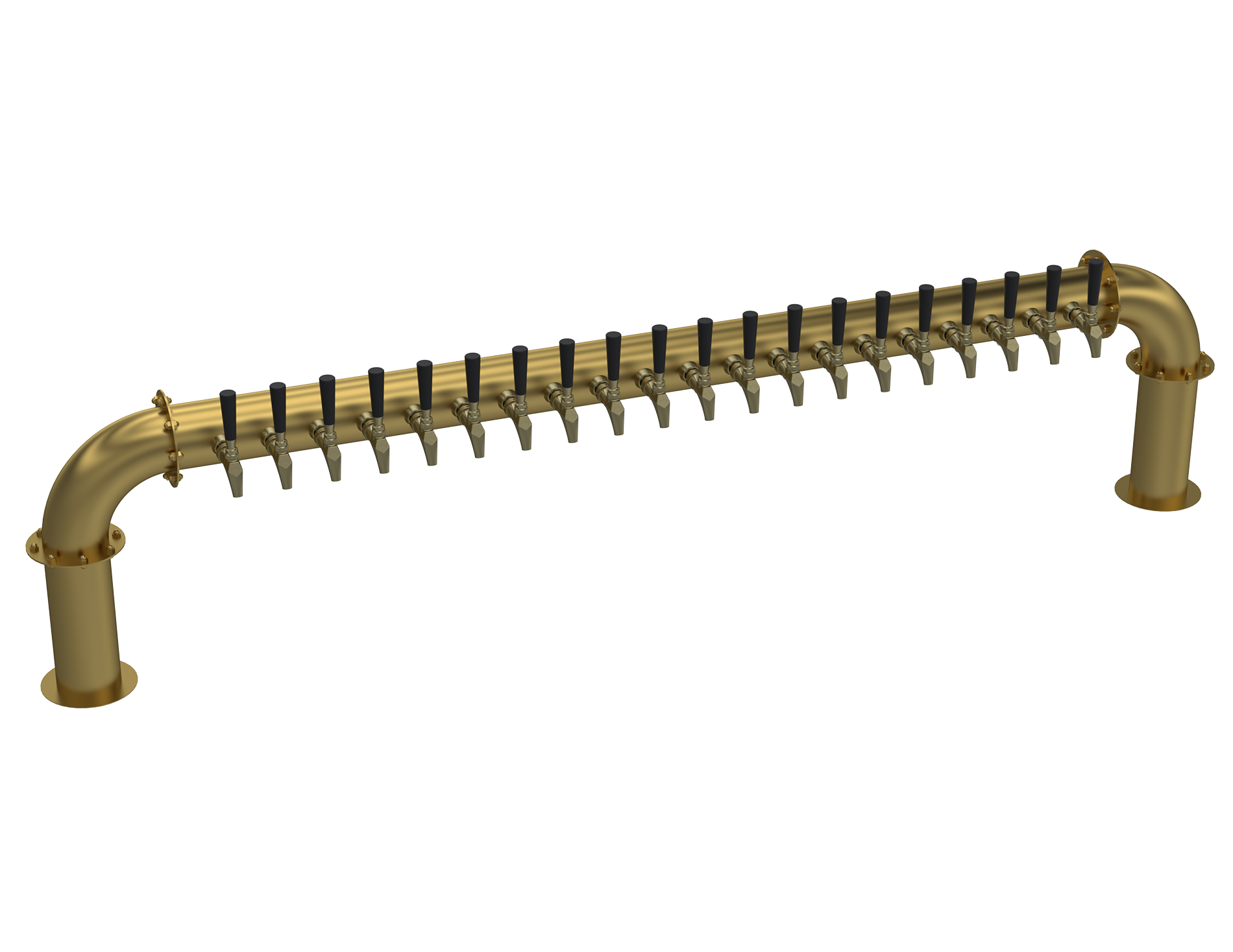 MasterTap Pass Thru Pipe Tower, 20 Faucets, Polished Brass | Krowne