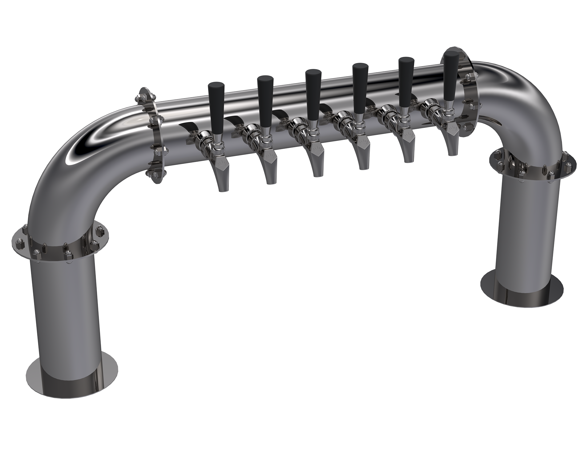 MasterTap Pass Thru Pipe Tower, 6 Faucets, Polished Chrome | Krowne