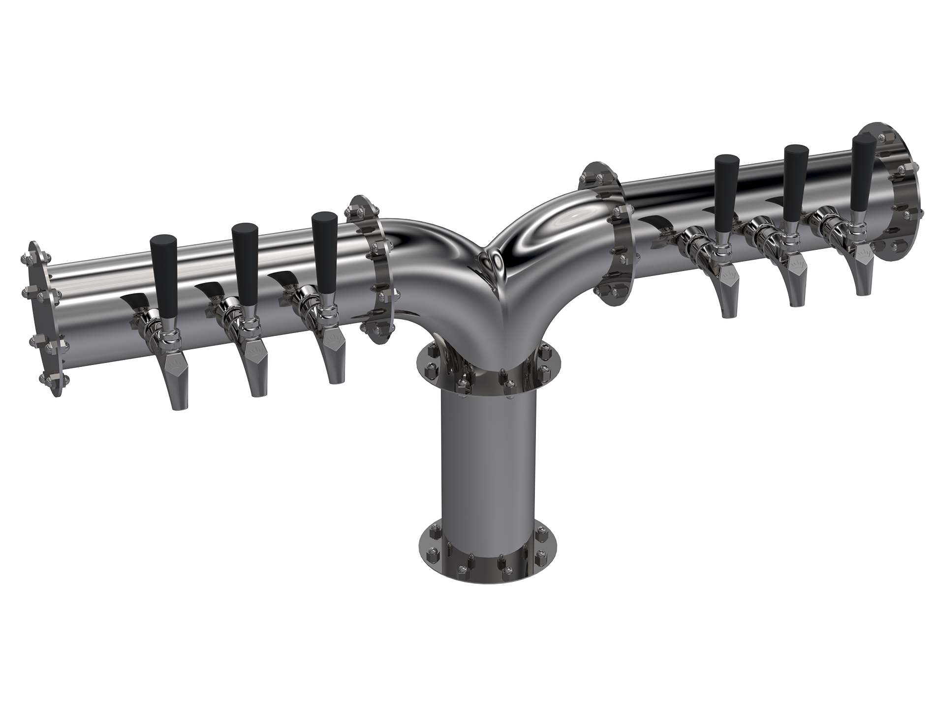 MasterTap Pipe Y-Tower, 6 Faucets, Polished Chrome | Krowne