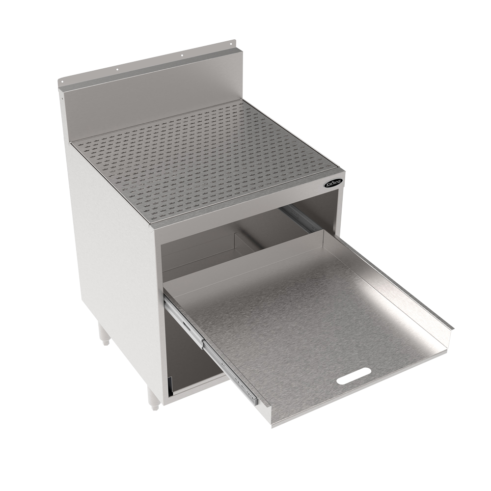 Royal Series 24"L x 24"D Glass Storage Cabinet with Roll Out Shelves | Krowne