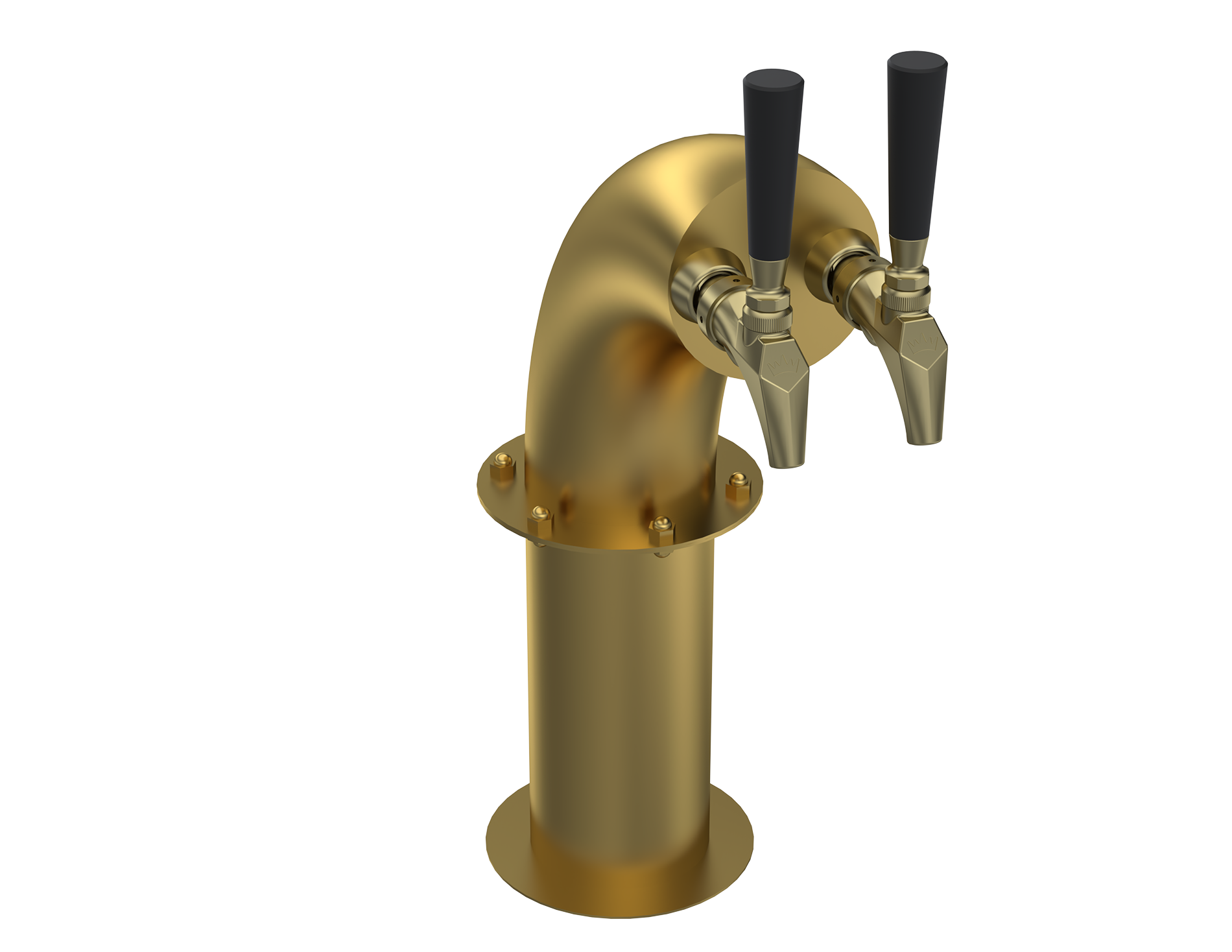 MasterTap Snake Head Tower, 2 Faucets, Polished Brass | Krowne