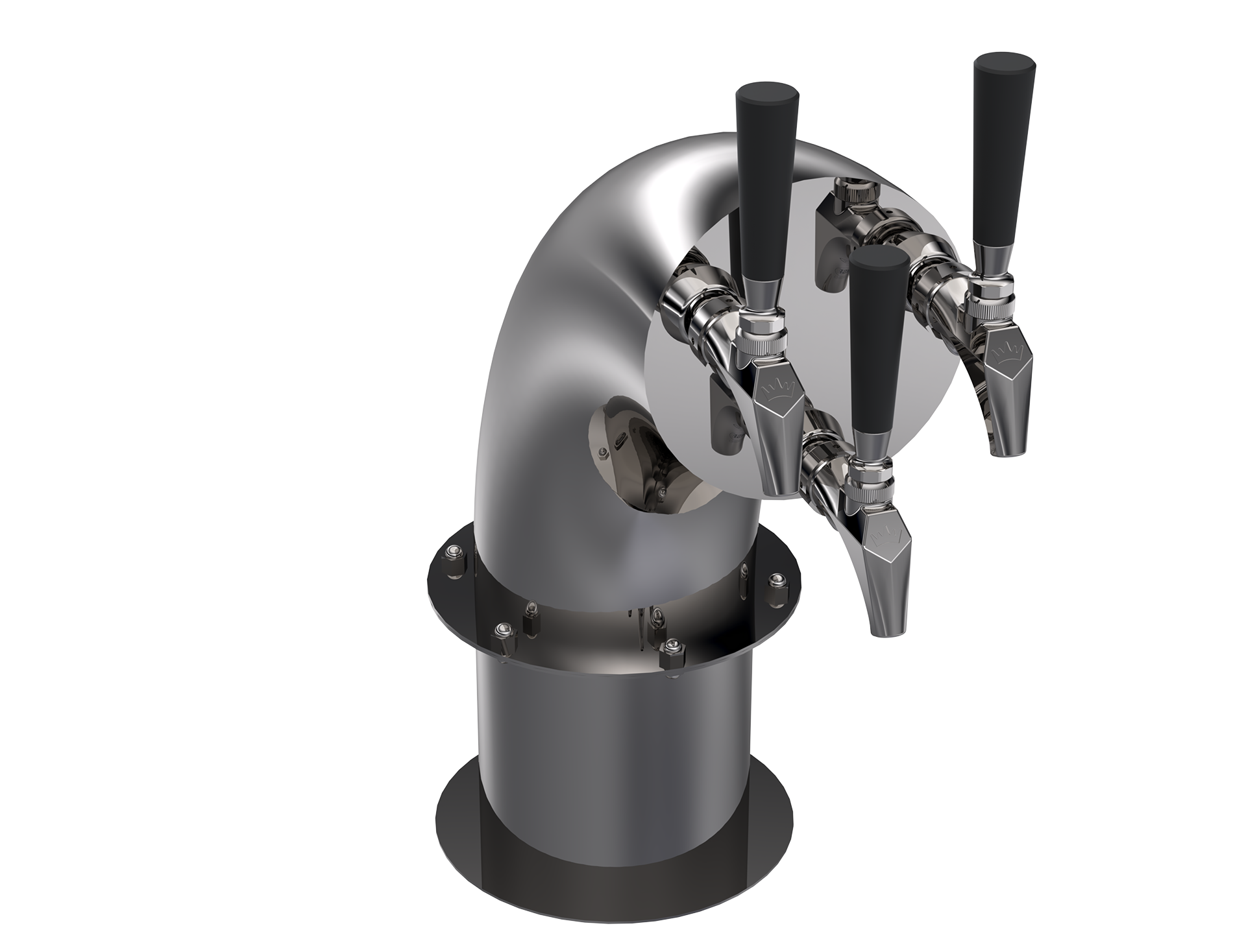 MasterTap Snake Head Tower, 3 Faucets, Polished Chrome | Krowne