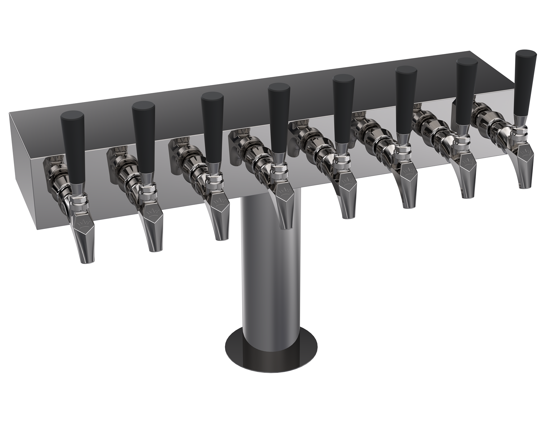 MasterTap T-Head Tower, 8 Faucets, Polished Chrome | Krowne