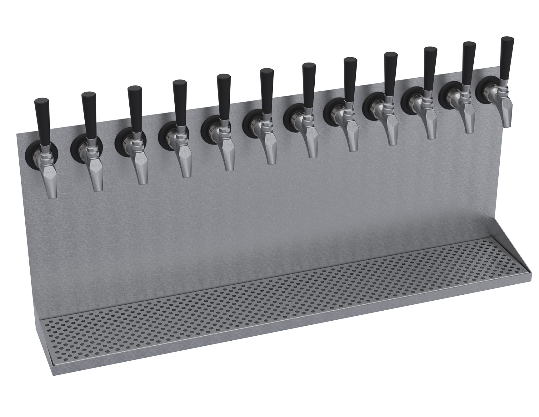 MasterTap Wall Mount Drip Tray, 12 Faucets, Brushed Stainless | Krowne